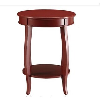 HomeRoots Red Solid Wood Leg Side Table - 18" x 18" x 24" - 18"L x 18"W ...