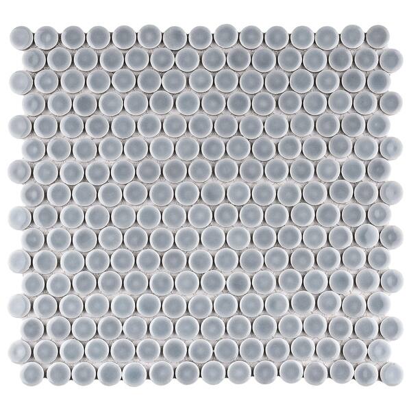 Merola Tile Hudson Penny Round Slate 11-7/8" x 12-5/8" Porcelain Floor ...