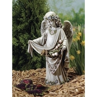 16.5" Angel with Birds on Dress Outdoor Garden Statue - Bed Bath ...