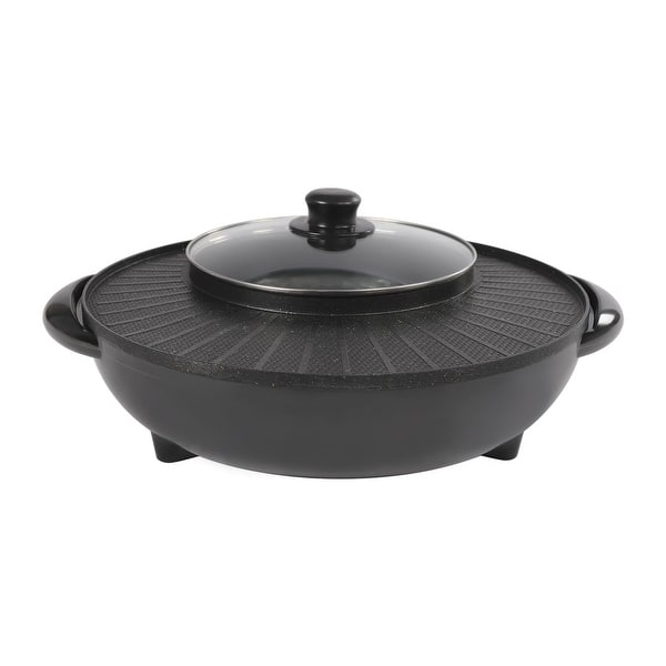 Circular Electric Hotpot Grill Combo Indoor BBQ - Black - Bed Bath ...