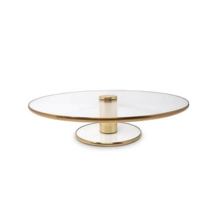 Cake Plate with Gold Trim and Stand, 13