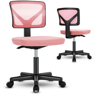 Armless Desk Chair Small Home Office Chair with Lumbar Support - Bed ...