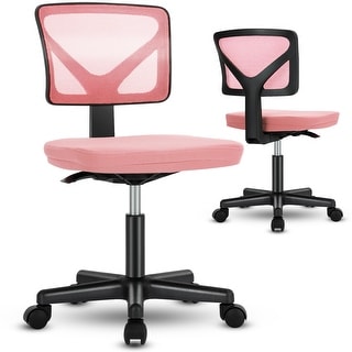 Classic Armless 360 Degree Rotating Desk Chair with Lumbar Support ...