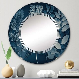 Designart 'Retro Wildflowers In Shades Of Blue I' Printed Floral Wall ...