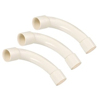 PVC Water Pipe Elbow Fitting 32mm ID 200mm Length Tube Adapter, White ...