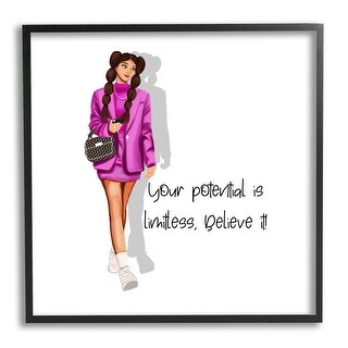 Stupell Potential is Limitless Woman Framed Giclee Art Design by Saba ...
