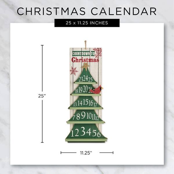 DII Countdown To Christmas Tree Calendar Wall Sign - Christmas Tree ...