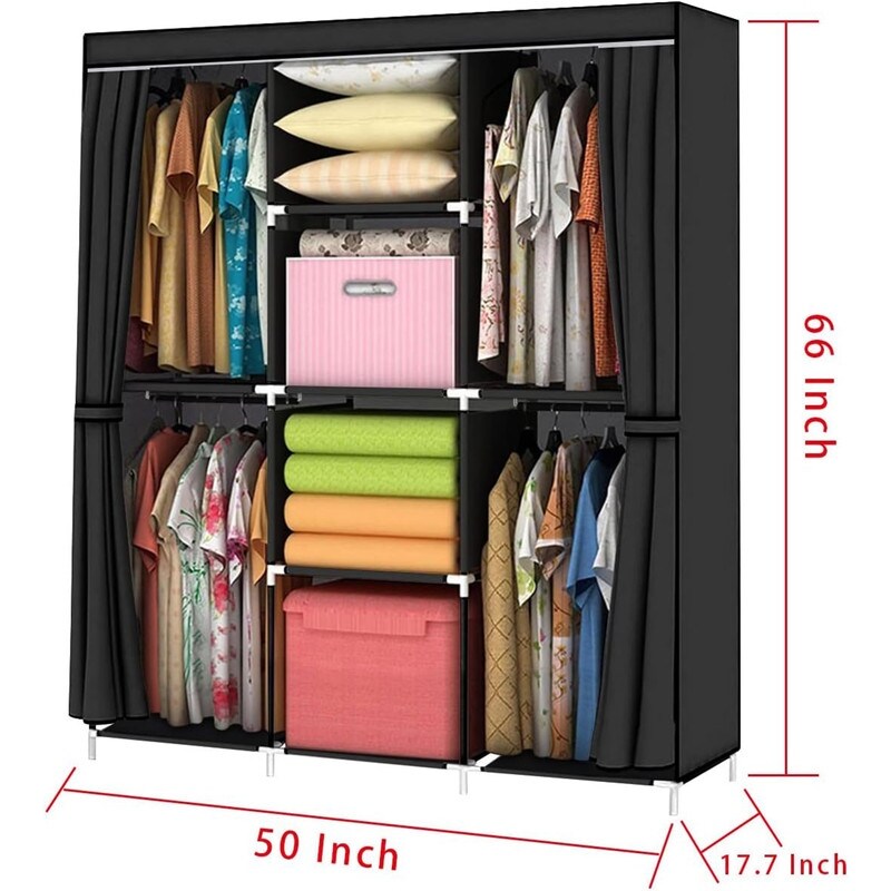 66 Inch Portable Wardrobe Storage Closet for Room Black N A Bed Bath Beyond 40466199