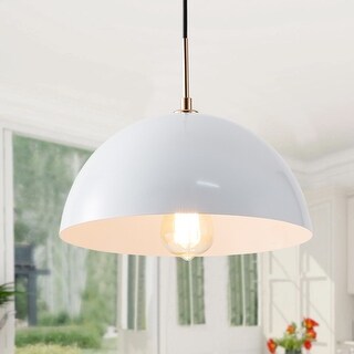 Modern Industrial 1-Light Single Bowl Pendant Lighting Fixture - Bed ...