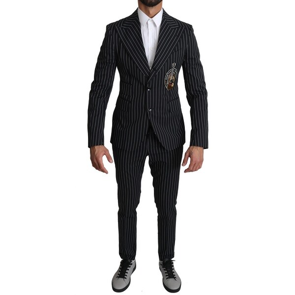 Dolce & Gabbana Black White Stripes Guitar Patch 2 Piece Men's Suit ...