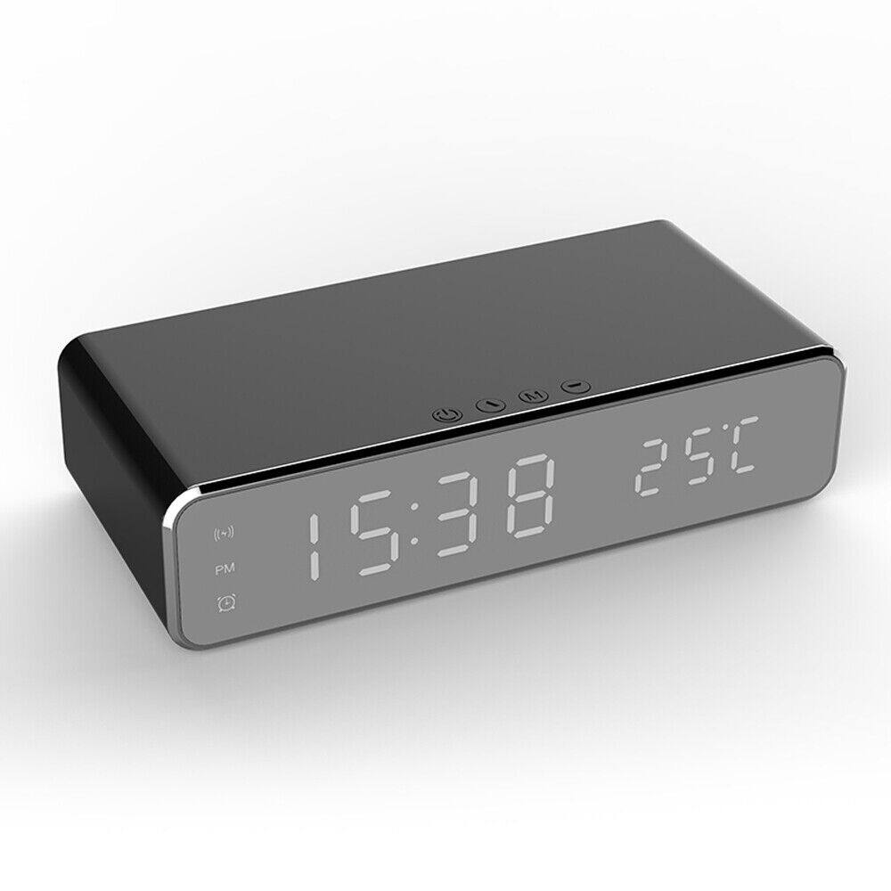 3-in-1 LED Desk Alarm Clock with Wireless Charger - Overstock - 40278833