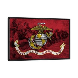 iCanvas "U.S. Marine Corps Flag (Platoon Background)" by iCanvas Framed ...