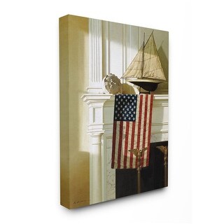 Stupell Nautical Americana Mantle Realistic Traditional Painting Canvas ...