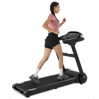 400lb Capacity Folding Treadmill with LCD Monitor for Home Office - 16. ...