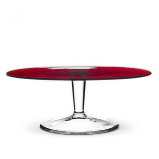 Red Plate With Clear Pedestal Cake Stand - Bed Bath & Beyond - 42361879