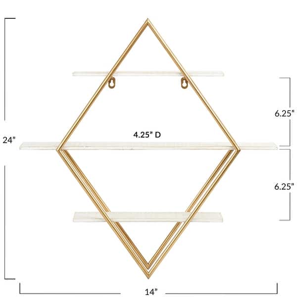 Wood and Iron Diamond Wall Shelf - Bed Bath & Beyond - 35779615