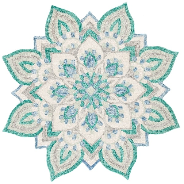 SAFAVIEH Handmade Novelty Hadil Flower Wool Rug - On Sale - Bed Bath ...