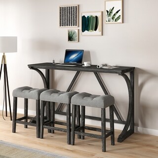 Roomfitters 4-Piece Bar Table Set with Power Outlet and Stools ...