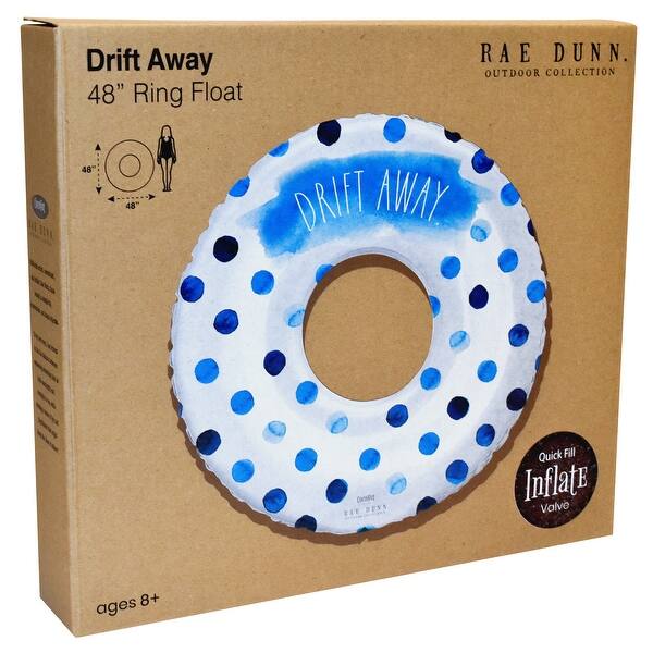 Rae Dunn: Drift Away 48" Ring Float - Indigo Polka Dot Inflatable Jumbo ...