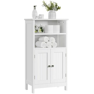 Five Layer Solid Wood Bathroom Floor Cabinets Storage Racks - Bed Bath ...