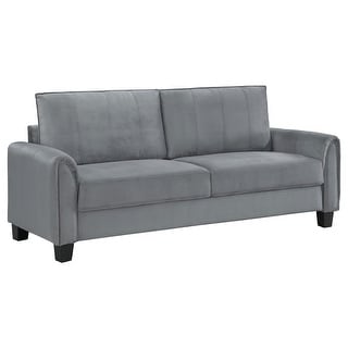 Davis Contemporary Upholstered Rolled Arm Sofa Grey - Bed Bath & Beyond ...