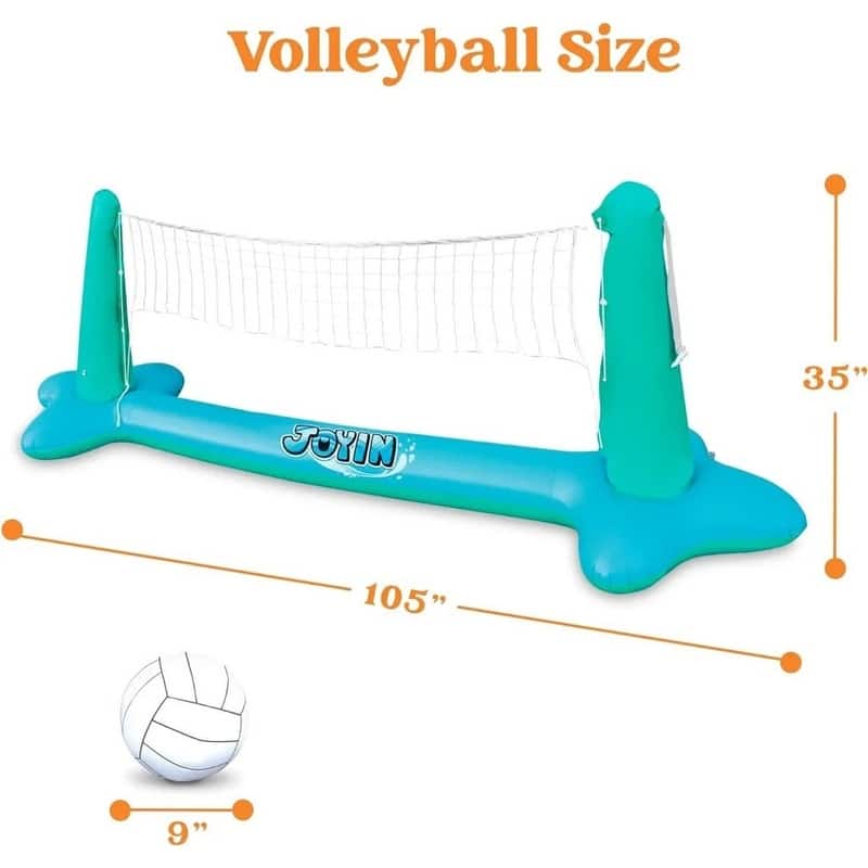 Syncfun 105" Inflatable Pool Float Volleyball Net & Basketball Hoops ...