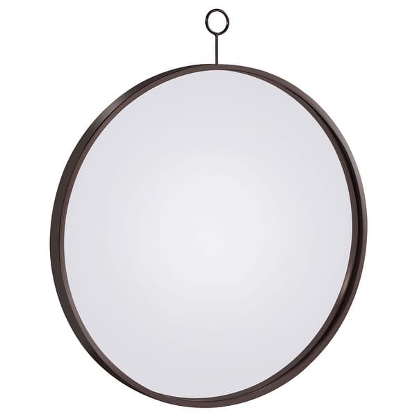 Gwyneth 30 x 35 Inch Round Wall Mirror Black Nickel - Bed Bath & Beyond ...