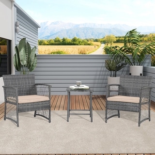 Heritage Outdoor 3-piece Wicker Bistro Patio Set - Bed Bath & Beyond ...