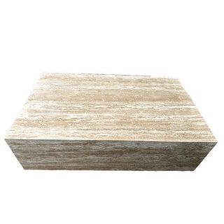 Genuine Travertine Stone Block Coffee Table - Travertine Stone - Bed ...