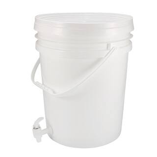 Plastic Paint Pail 5.28Gallon Paint Can w Spigot Faucet Dispenser Lid ...