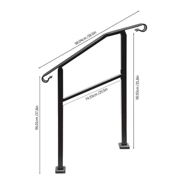 3-Step Handrail Staircase Handrail for Outdoor - Bed Bath & Beyond ...