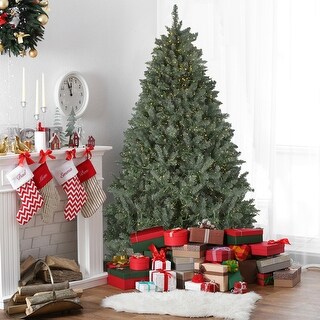 7.5' Full Grande Spruce Artificial Christmas Tree Dual Color LED - 7.5 ...