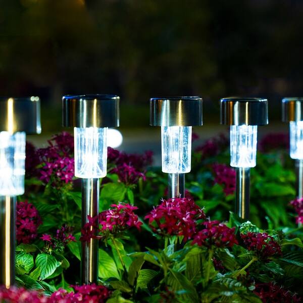 Solar Pathway Outdoor LED Cold White Lights (Set of 16) - 16 Pack - On ...