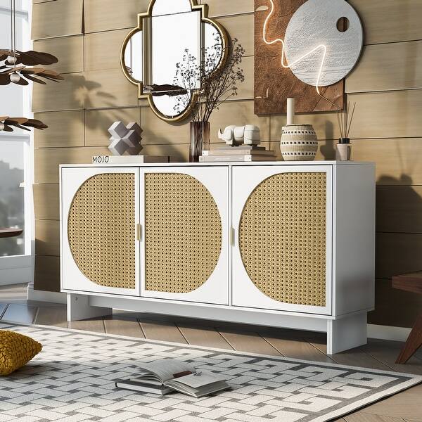 Storage Buffet Cabinet with Rattan Door - Bed Bath & Beyond - 38288627