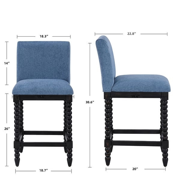Chenille 26"H Spindle Legs Counter Stool - Bed Bath & Beyond - 40425618