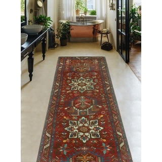 Noori Rug Fine Vintage Distressed Albany Red/Burgundy Runner - 3'3" x ...