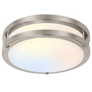 13 inch Flush Mount LED Ceiling Light Fixture, Brushed Nickel Saturn ...