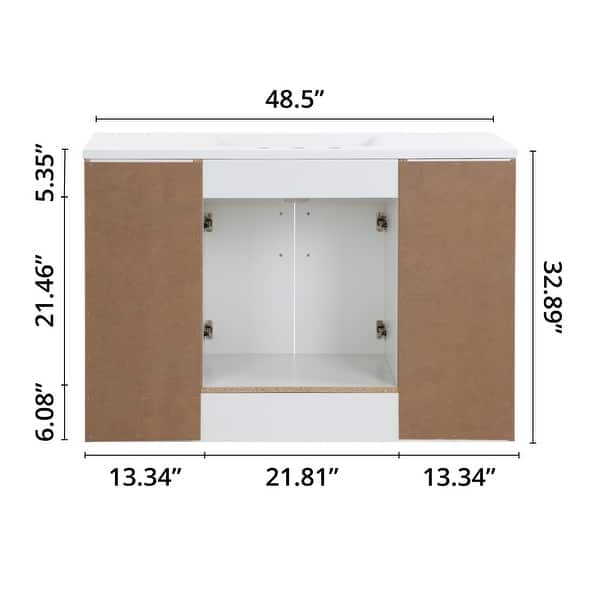 Spring Mill Cabinets Salil 48.5" Bathroom Vanity With Cabinet, 4 ...