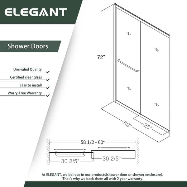 Elegant Double Sliding Shower Doors in Brushed Nickel Finish Framed Tub ...