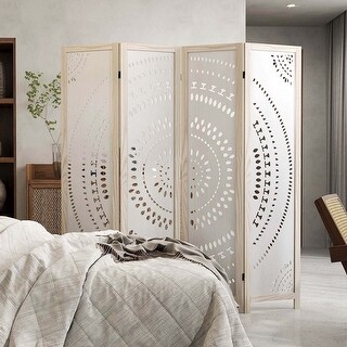 4 Panels Boho Dividers Folding Privacy Screen Partition Wall Divider ...