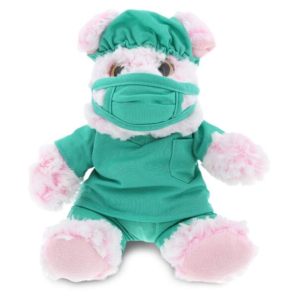 DolliBu Sitting Pig Doctor Plush Toy - Soft Pig Doctor Stuffed Animal ...