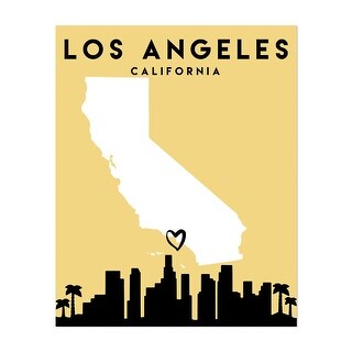 Los Angeles California Maps Heart Urban Art Print/Poster - Bed Bath ...