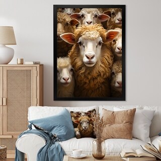 Designart "Sheep Familly Harmony" Sheep Framed Wall Decor - Bed Bath ...