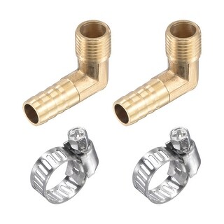 Brass Hose Barbed Fitting Elbow Right Angle Pipe Connector with ...