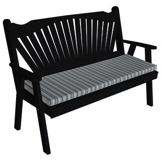 Pine 5' Fanback Garden Bench - Bed Bath & Beyond - 32695582