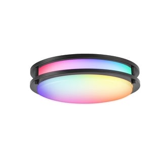 12 Inch LED Smart Flush Mount Ceiling Light,20W 2700K-6500K,4W RGB ...