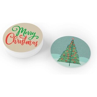 Stonehouse Collection Merry Christmas Paper Drink Coaster - Holiday ...
