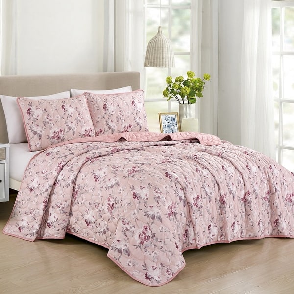 Flora Luxury 3 Piece Bedspread - Bed Bath & Beyond - 38144871