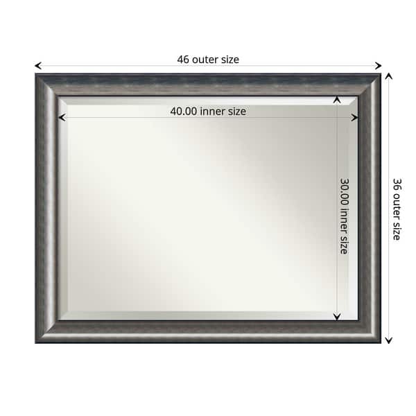 Beveled Wood Bathroom Wall Mirror - Quicksilver Scoop Frame - Outer ...