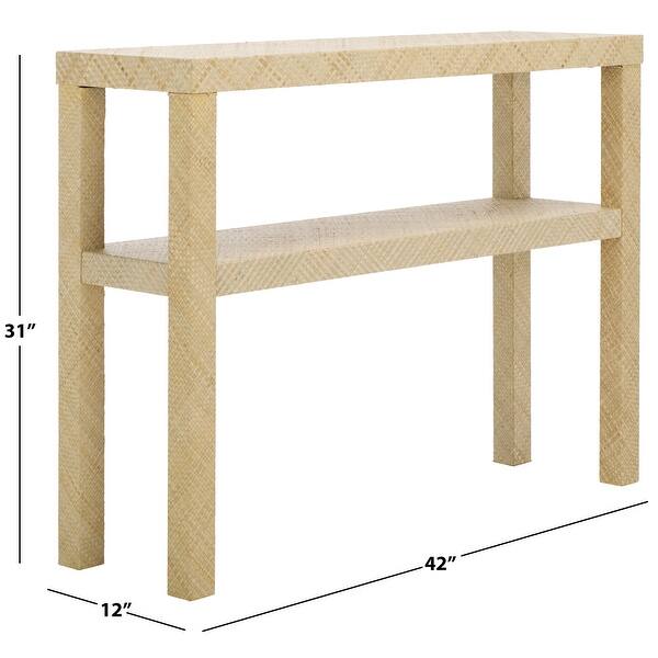 SAFAVIEH Apis Raffia 2-Shelf Console Table - 42"W x 12"D x 31"H - Bed ...